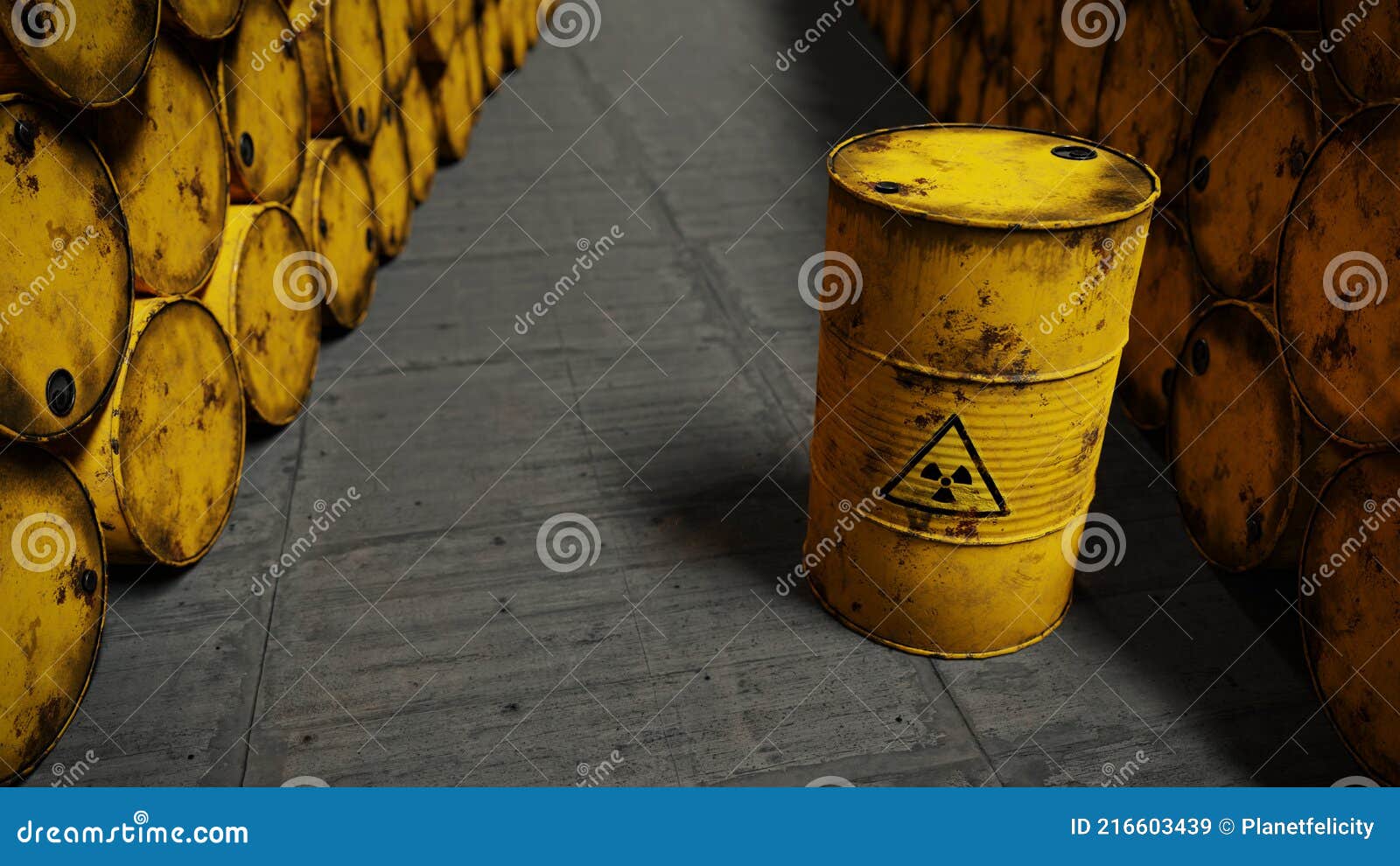 Radioactive Waste in Barrels, Nuclear Waste Repository Stock Image ...