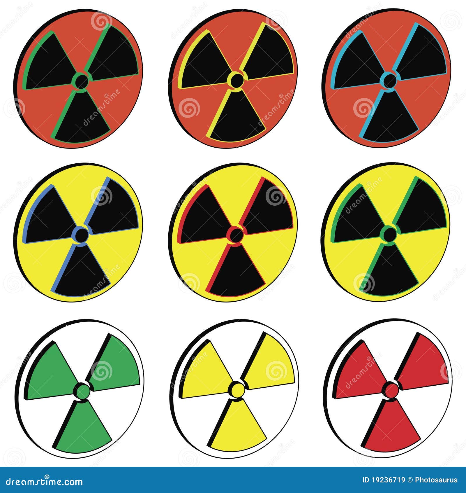 Radioactivity stock vector. Illustration of alarm, danger - 19236719