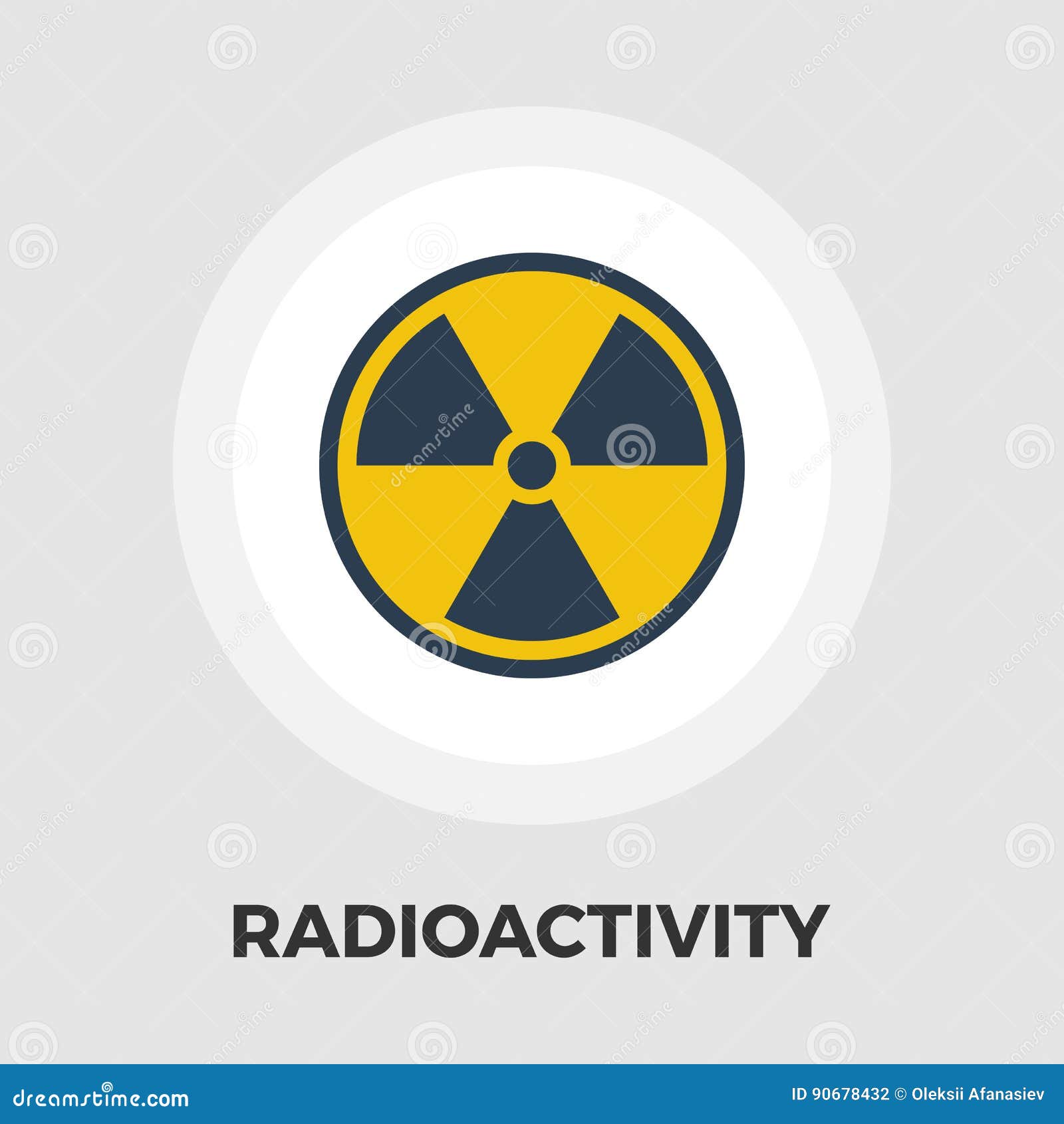 Radioactivity icon flat stock vector. Illustration of effect - 90678432