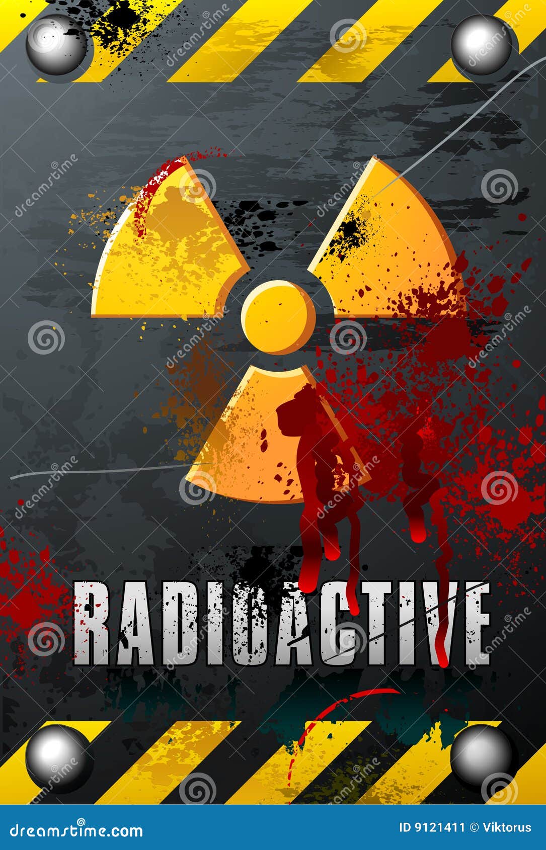 Radioactivity Plate stock vector. Illustration of steel - 9121411