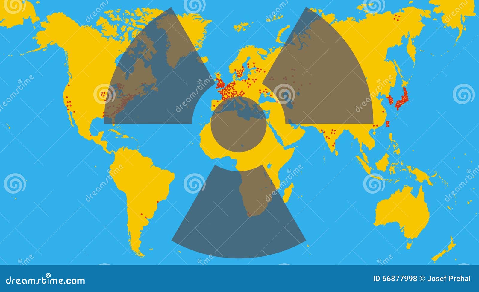 Radioactivity And World Map Vector Illustration | CartoonDealer.com ...