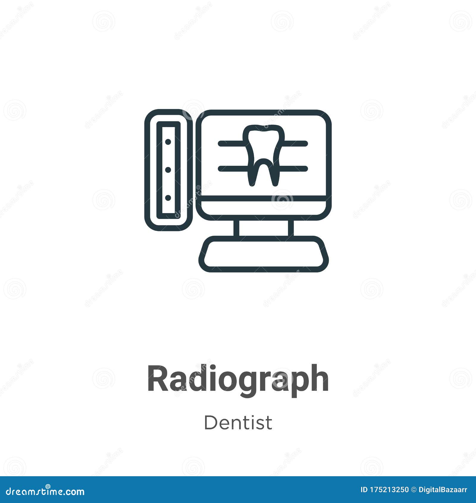 Radiograph Outline Vector Icon. Thin Line Black Radiograph Icon, Flat ...
