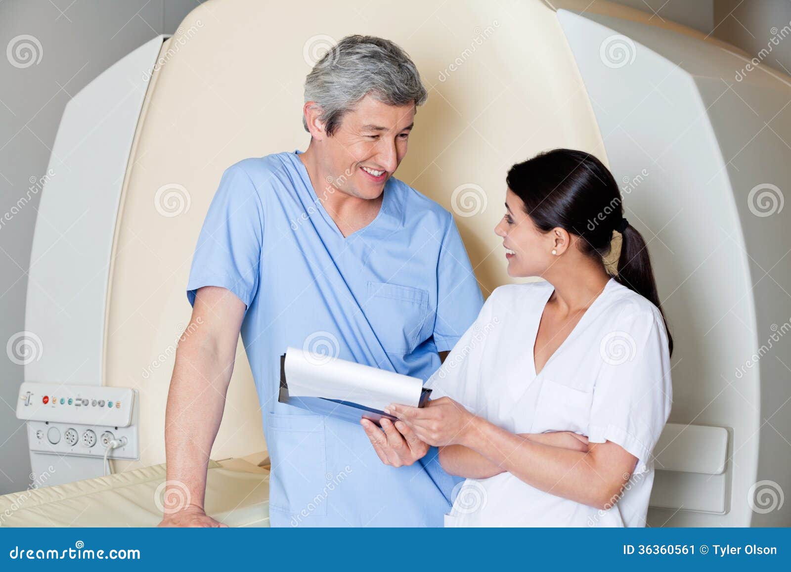 Radiologic Technicians Smiling at Each Other Stock Image - Image of ...