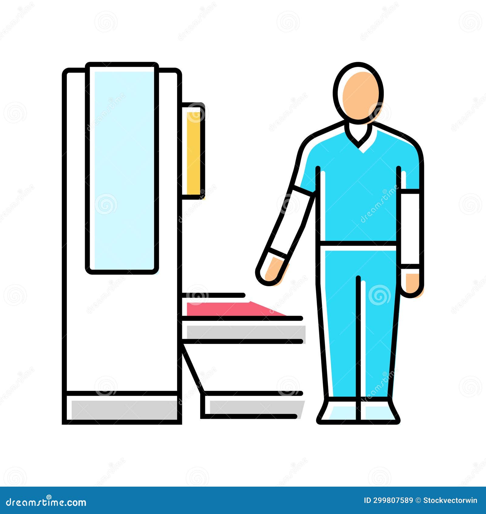 Radiologic Technologist Scanner Color Icon Vector Illustration Stock ...