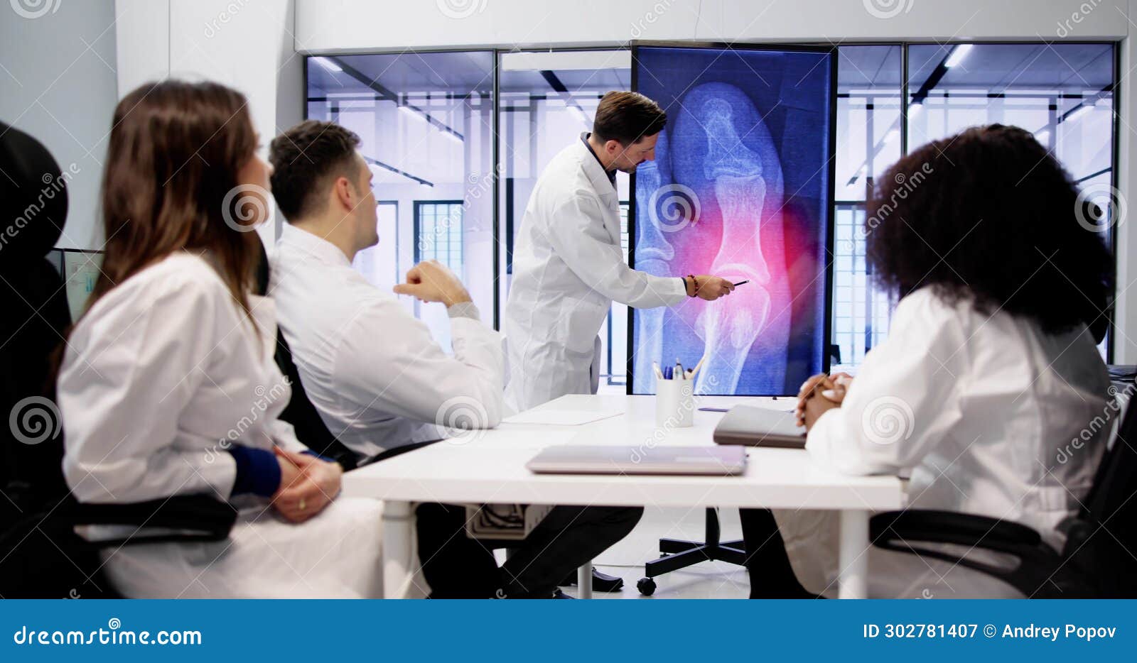 Radiologist Doctor Group Conference Stock Image - Image of discussing ...