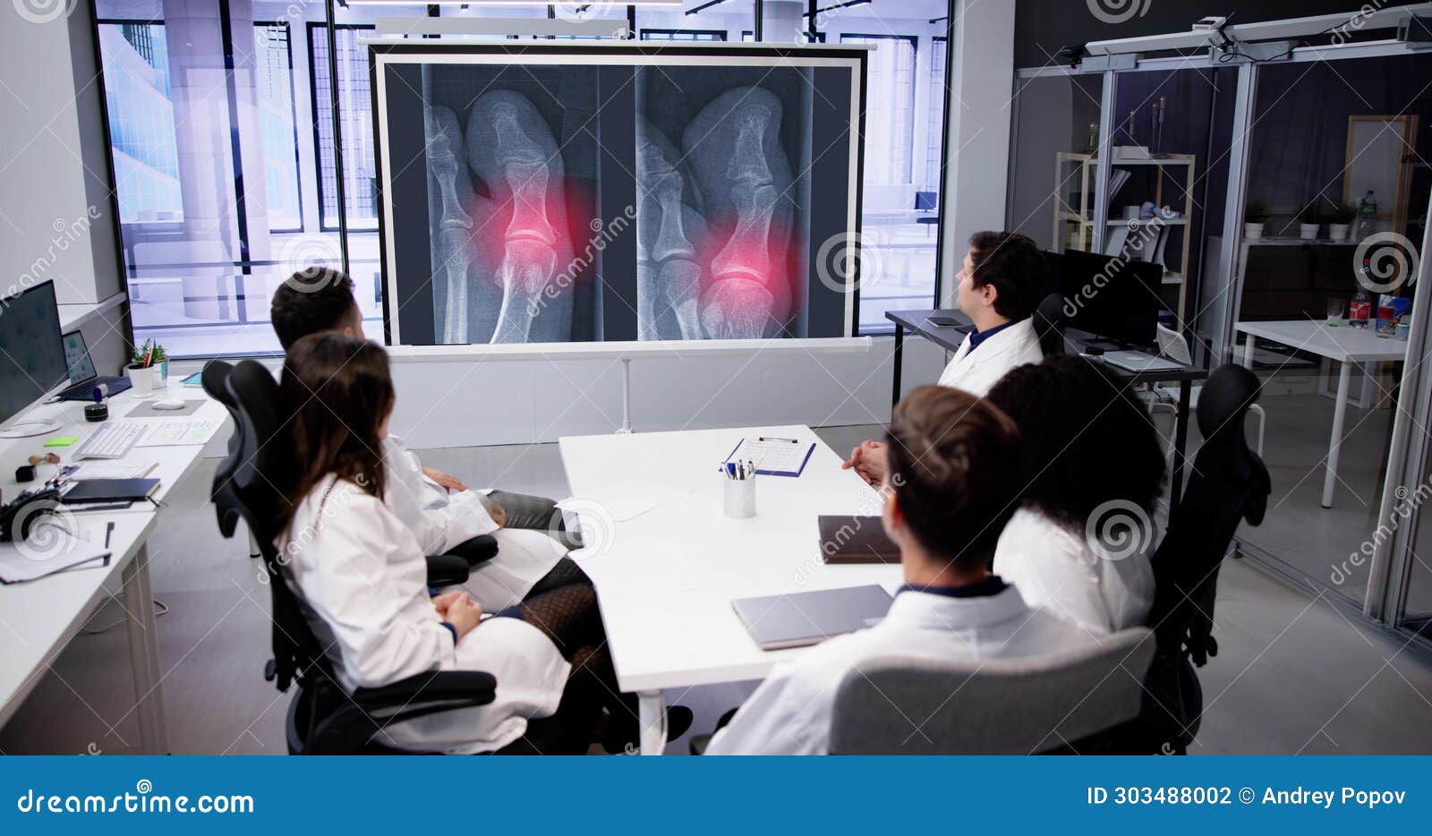 Radiologist Doctor Group Conference Stock Photo - Image of view ...