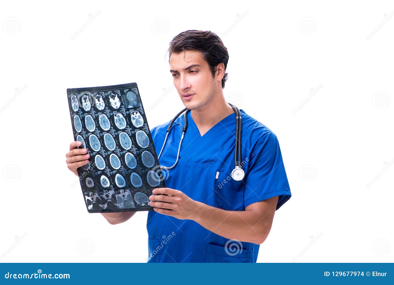 The Radiologist Doctor With X-ray Image Isolated On White Stock Photo ...