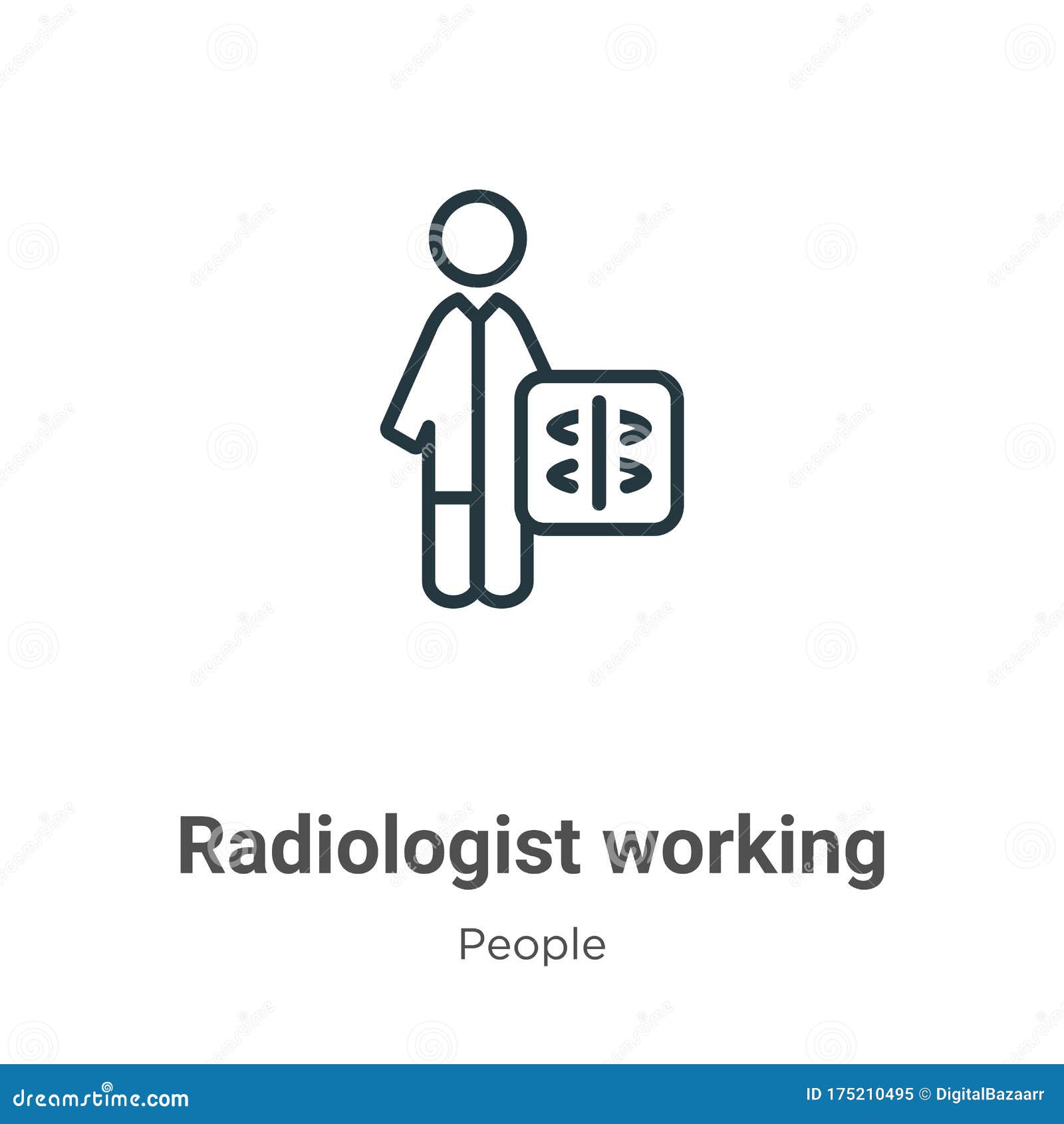 Radiologist Working Icon On White Background. Simple Element ...