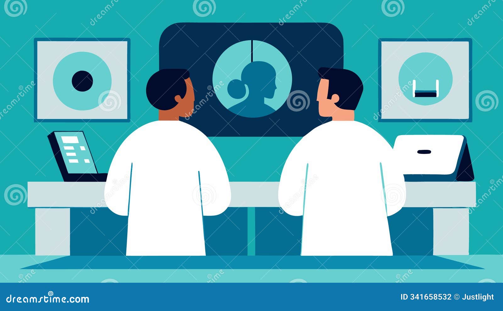 Radiologists at Work a Depiction of Two Radiologists Working Together ...