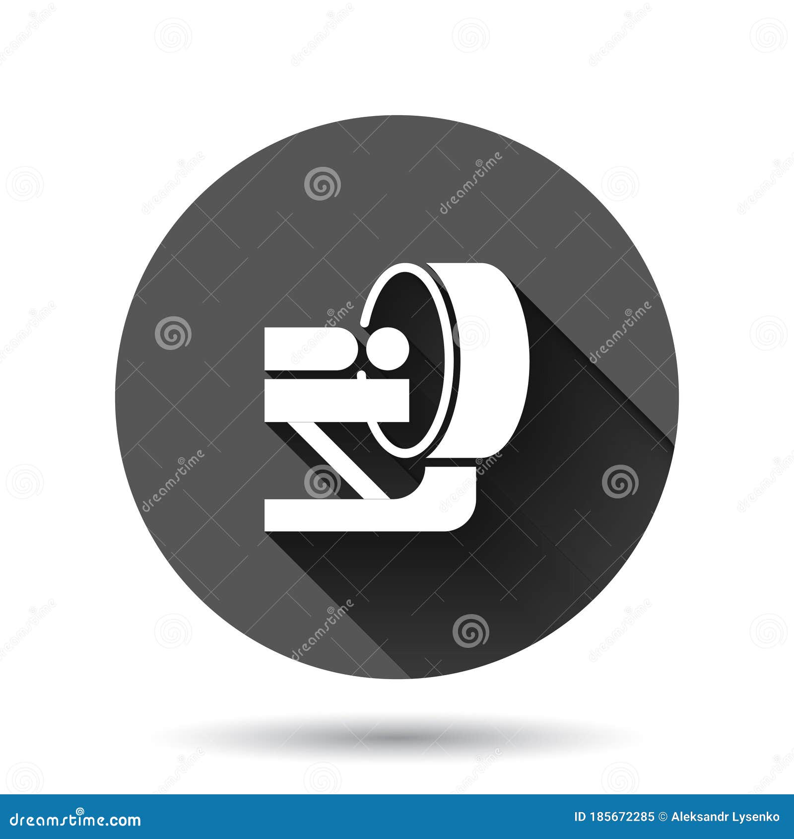 Radiology Icon in Flat Style. Tomography Vector Illustration on Black ...