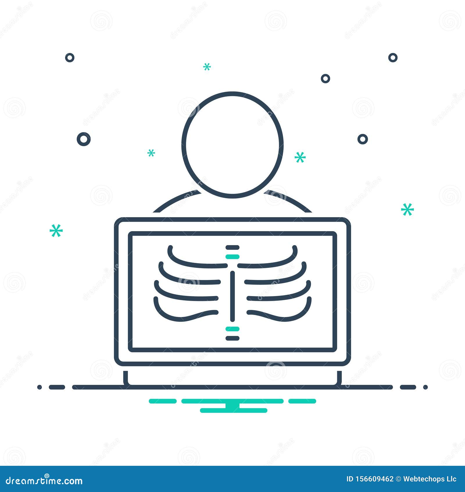 Black Mix Icon for Radiology, Diagnostic and X Ray Stock Vector ...