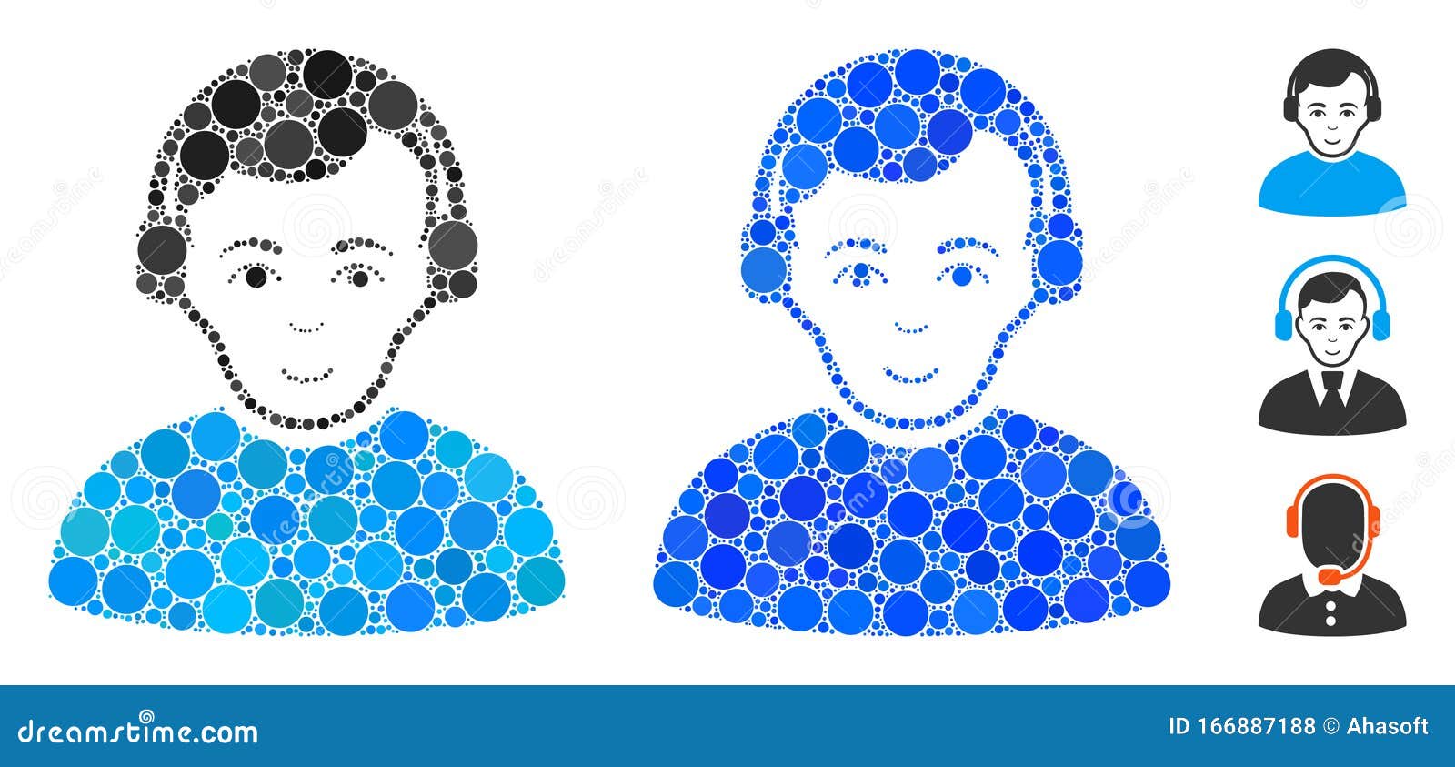 Radioman Composition Icon of Round Dots Stock Illustration ...