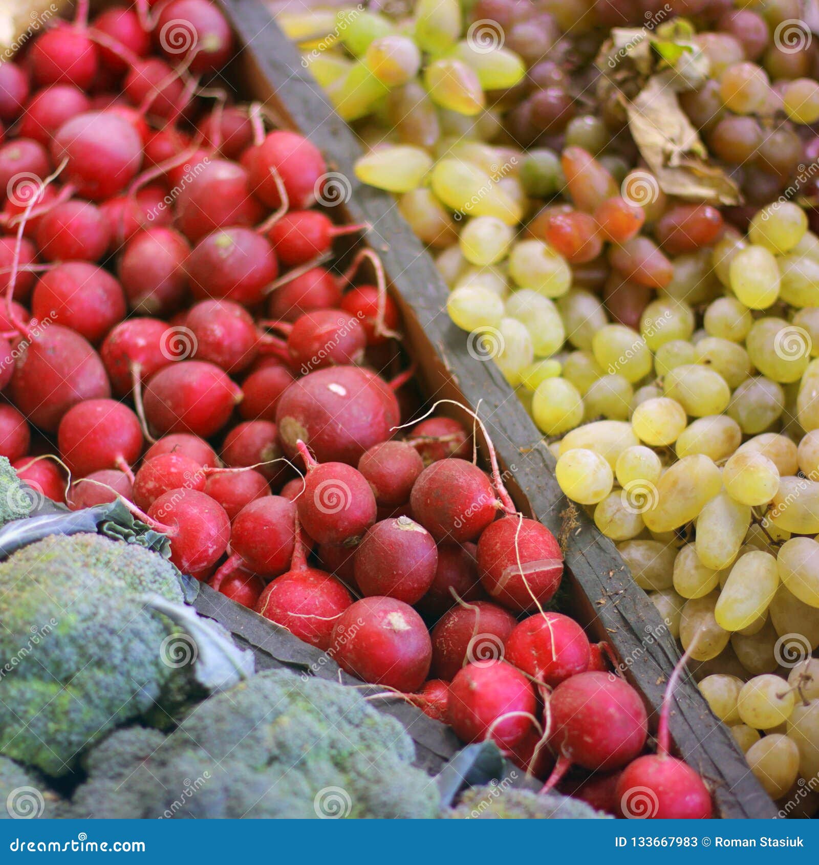 Harvest. Radish, Cabbage and Grapes Stock Image - Image of vegetarian ...