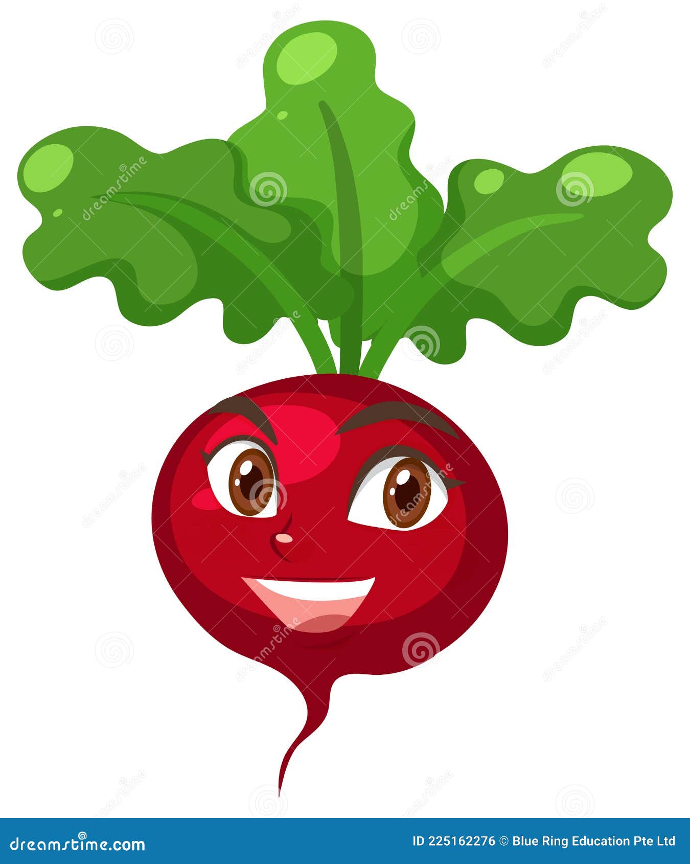 Radish Cartoon Character Wearing Mask On White Background ...