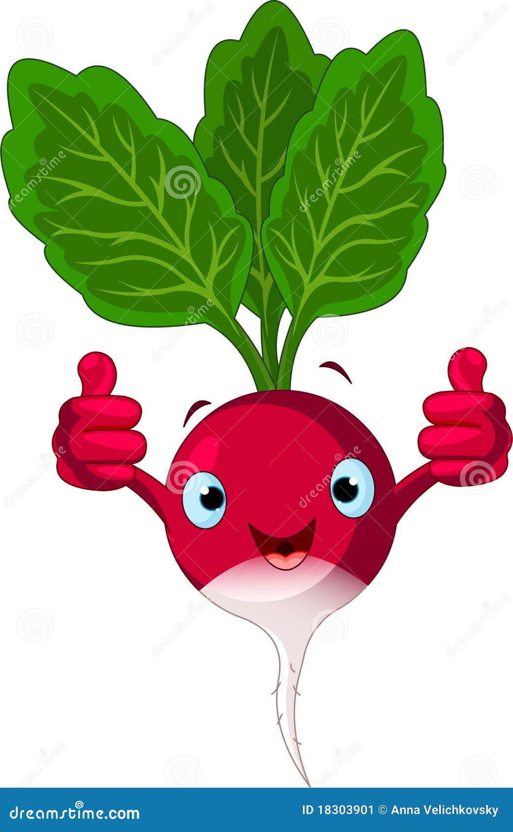 Radish Character Giving Thumbs Up Cartoon Vector | CartoonDealer.com ...