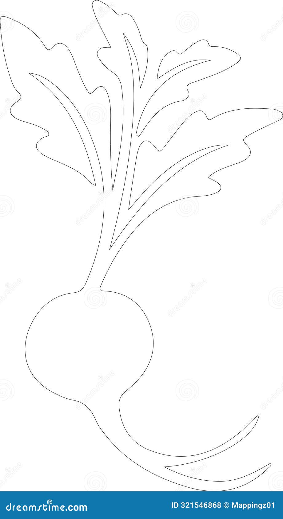 Radish Outline Silhouette Generative Ai Stock Vector - Illustration of ...