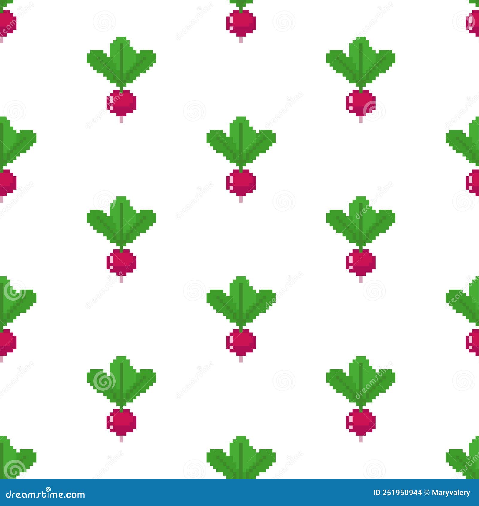 Radish Pixel Art Pattern Seamless. Vegetable Garden Plant 8 Bit ...