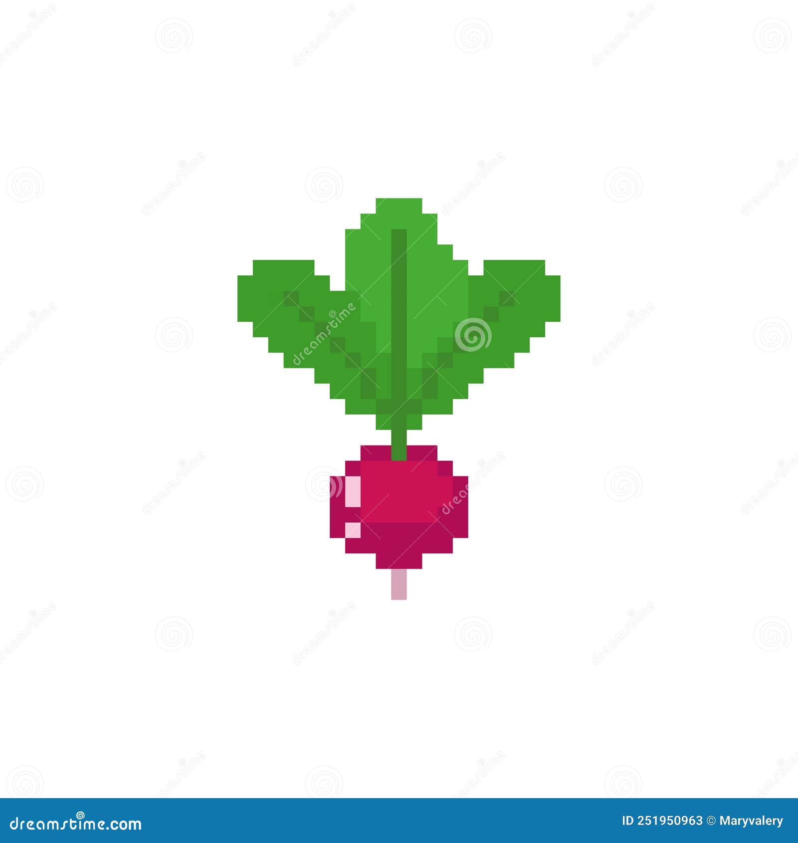 Radish Pixel Art. Vegetable Garden Plant 8 Bit. Pixelated Vector ...