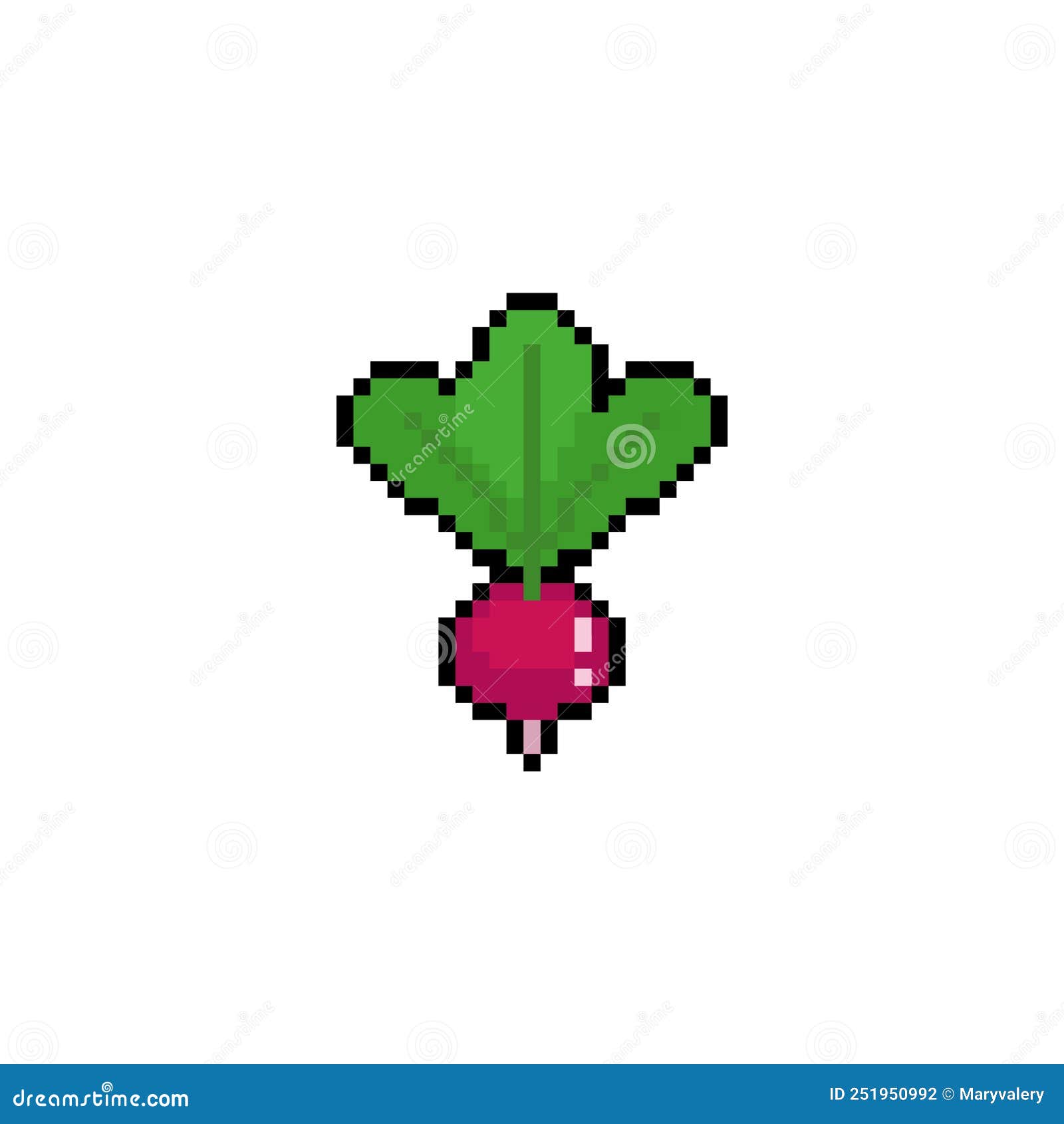 Radish Pixel Art. Vegetable Garden Plant 8 Bit Stock Vector ...