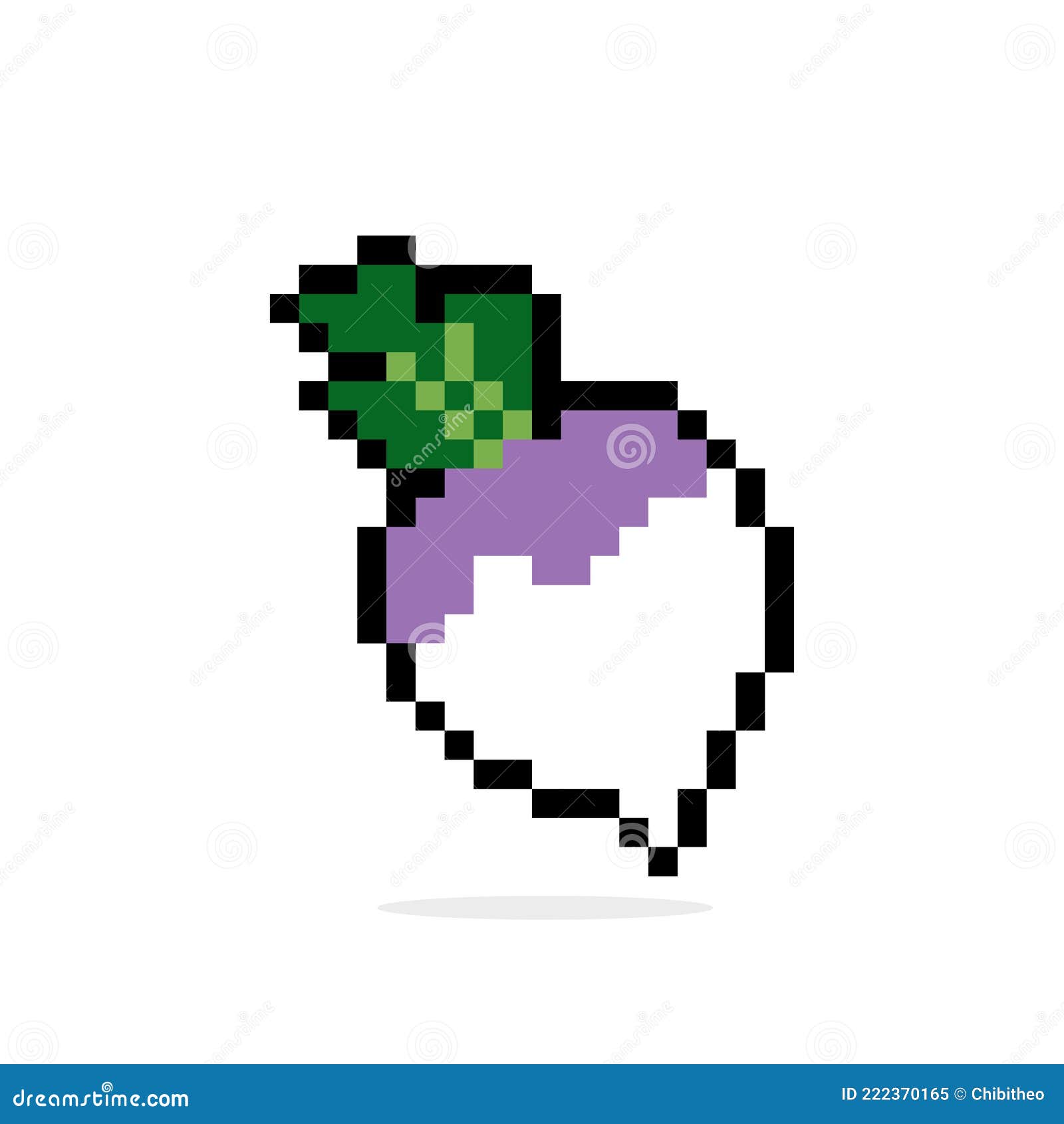 Pixel-art Radish. A Slice Of Radish And Whole Radish On Blue Background ...