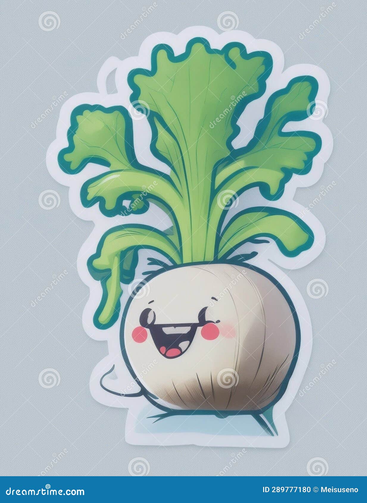 Radish Sticker Kawaii Illustration Stock Illustration - Illustration of ...