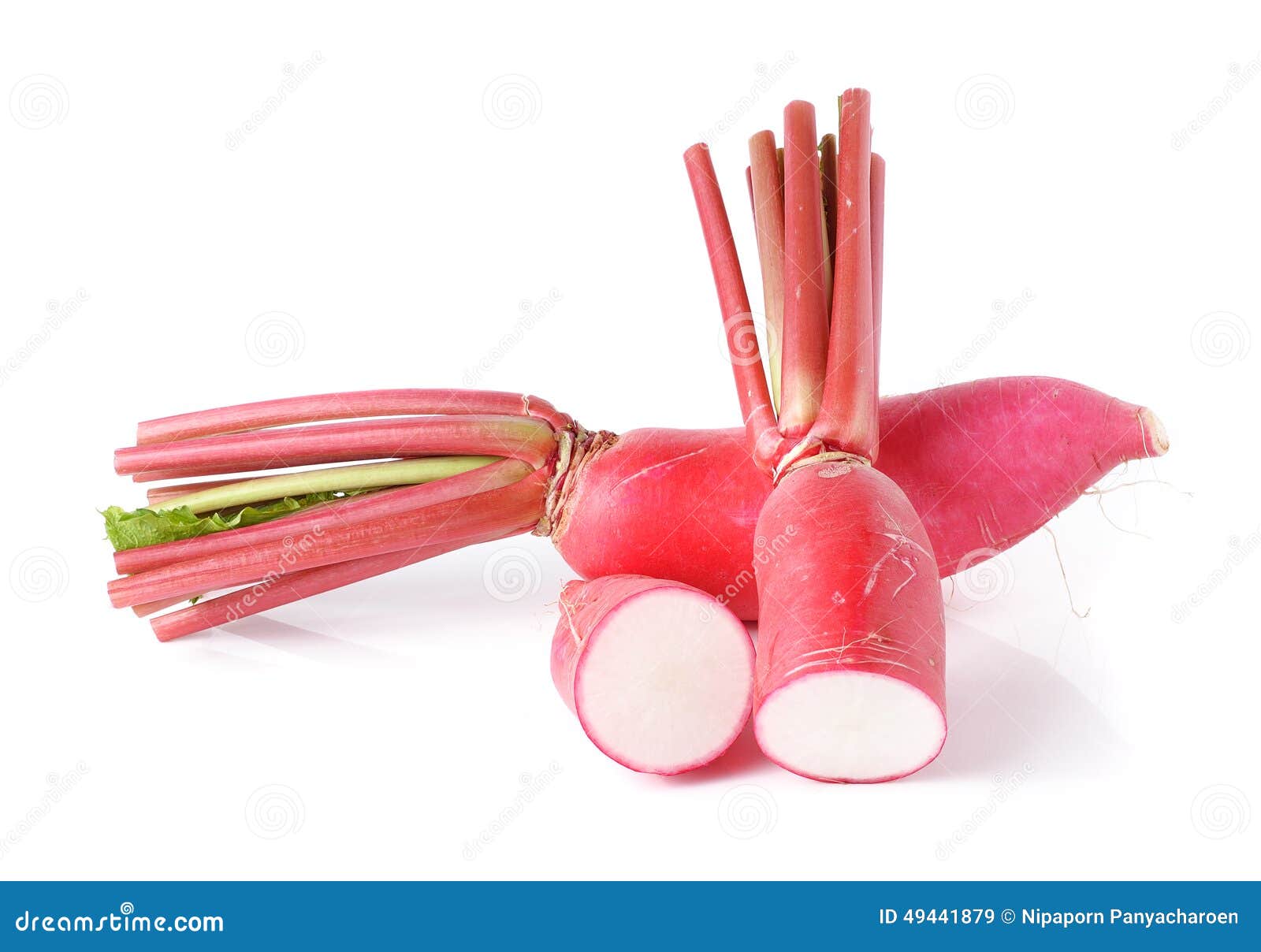 Radish on white background stock image. Image of leaf - 49441879