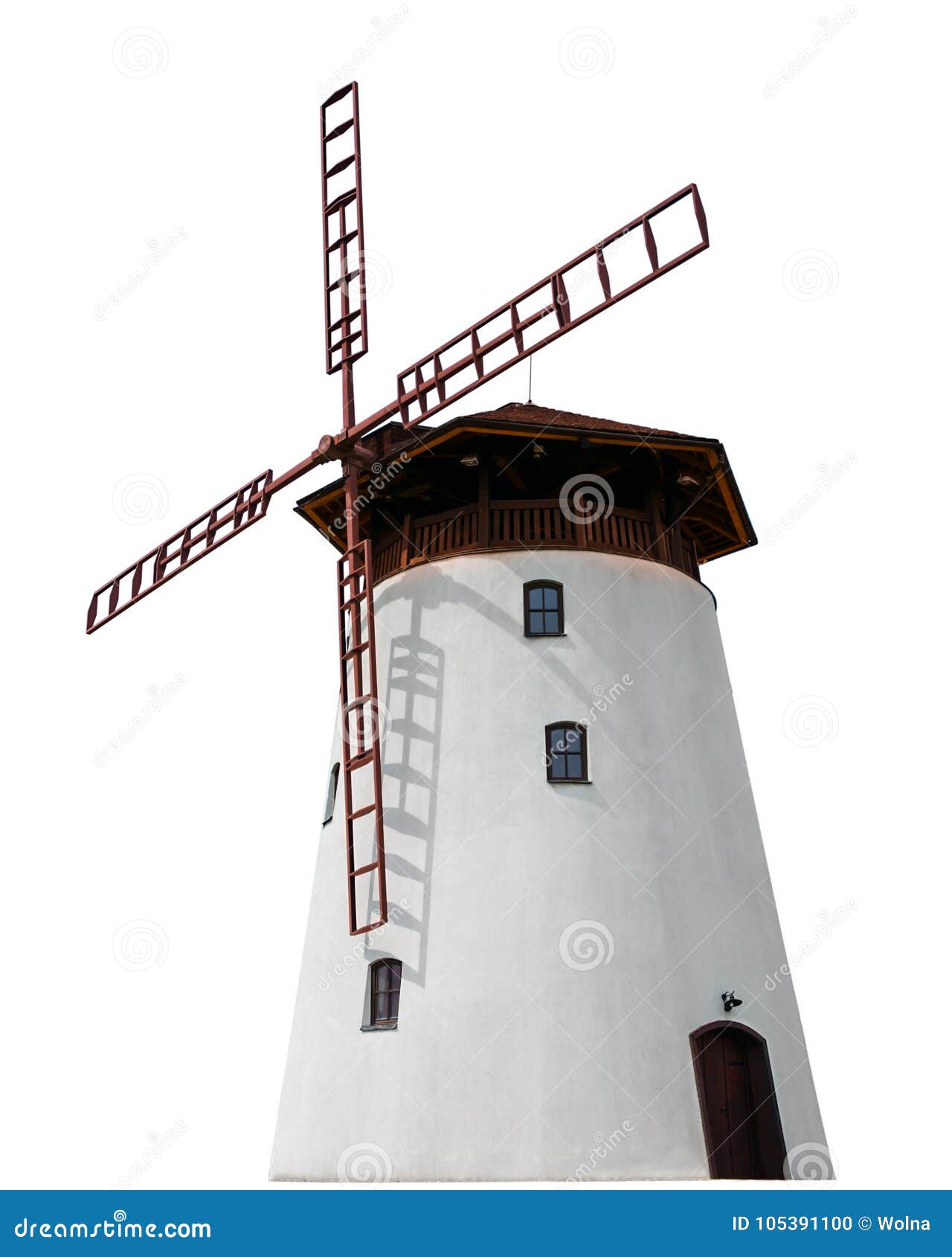 Raditional Old Windmill Building Clean Isolated Stock Photo - Image of ...