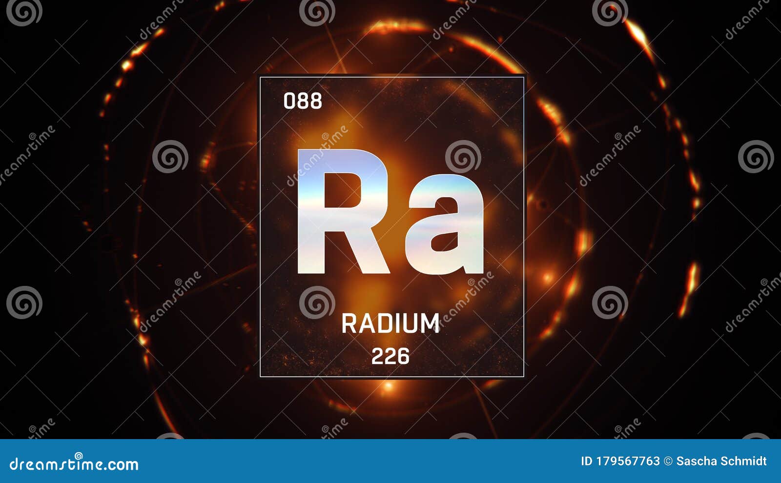 Radium As Element 88 of the Periodic Table 3D Illustration on Orange ...