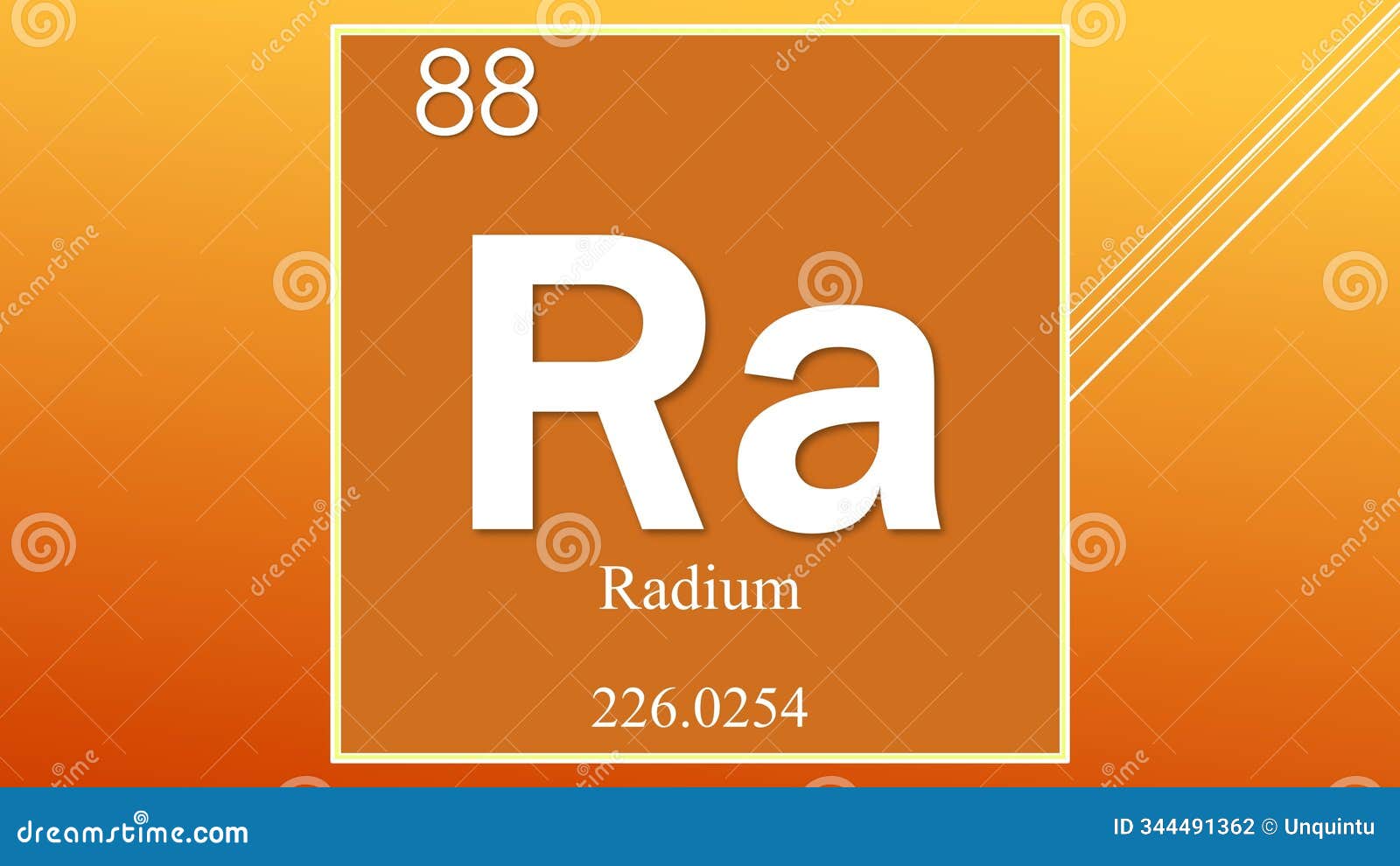 Radium Chemical Element Symbol on Orange Abstract Background Stock ...