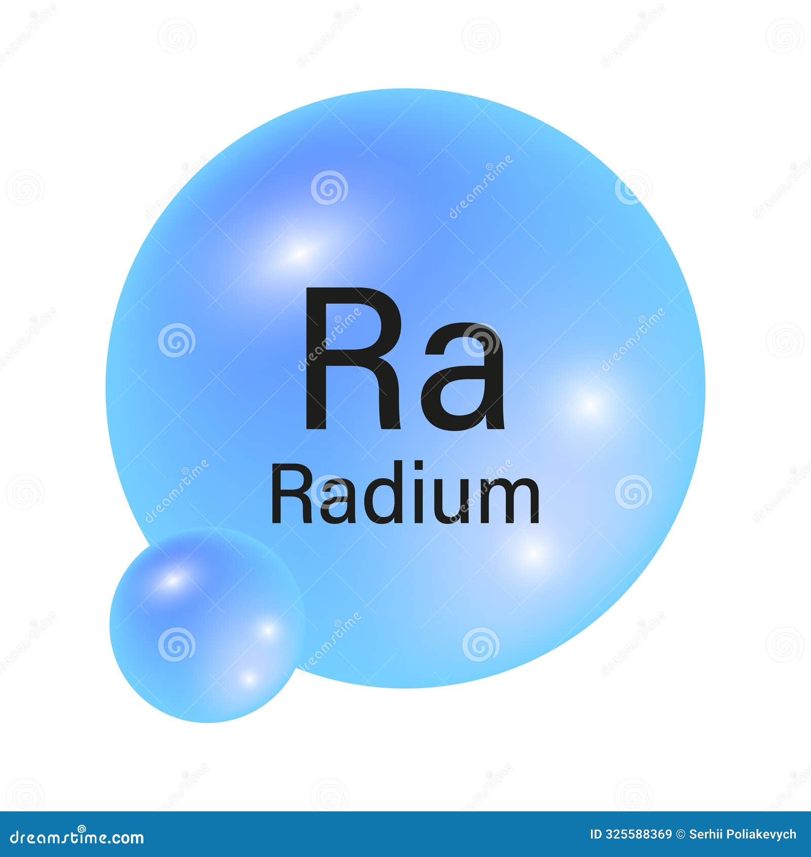 Radium Element Icon. Blue Spherical Symbol. Vector Chemical ...