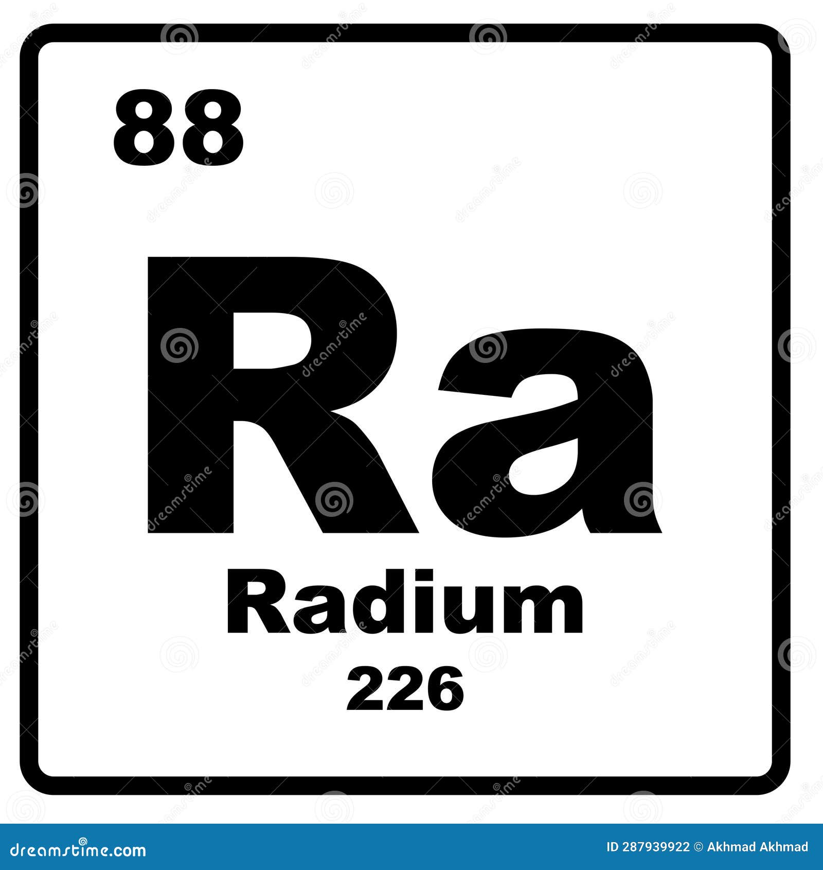 Radium As Element 88 Of The Periodic Table 3D Illustration On Orange ...