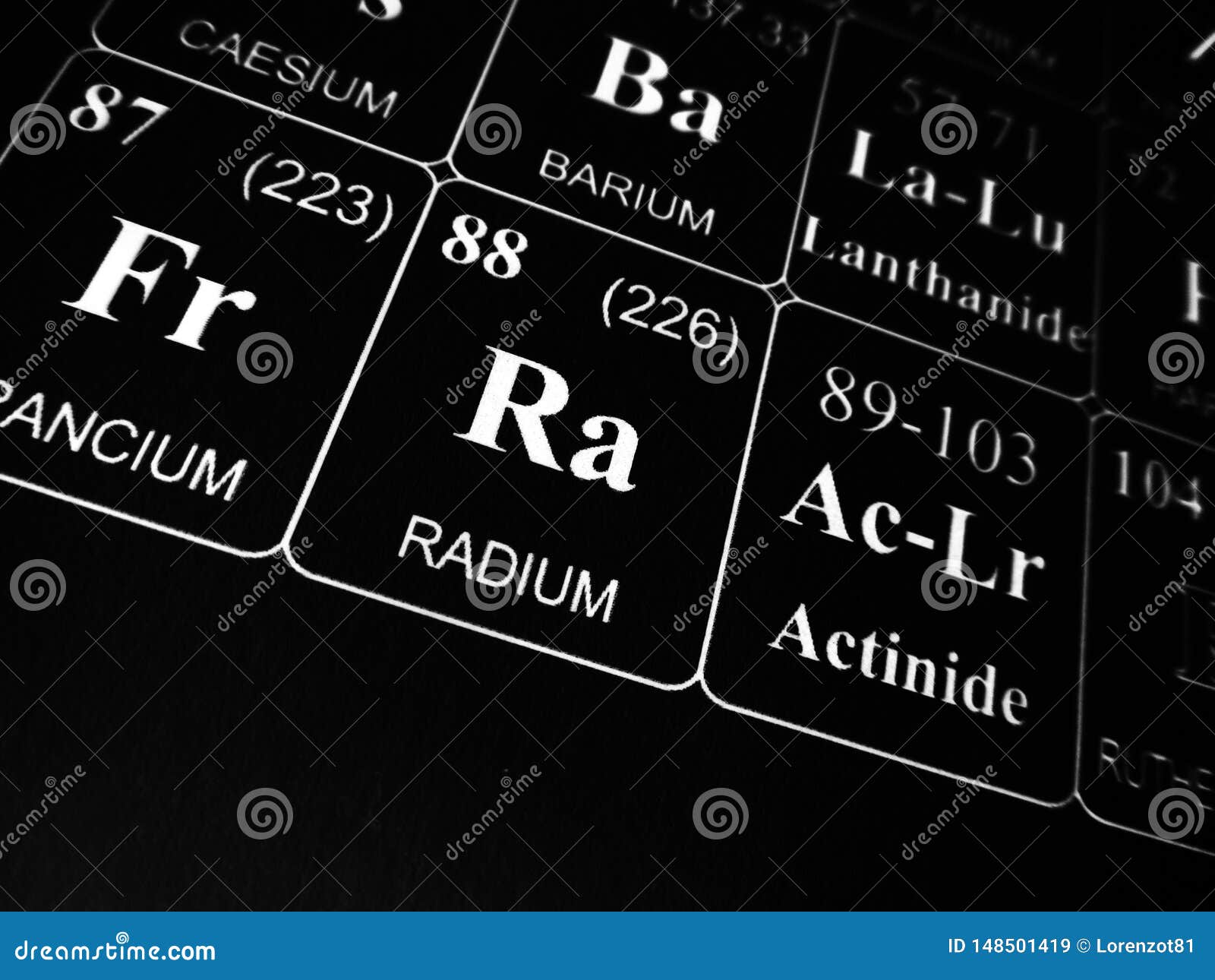 Radium on the Periodic Table of the Elements Stock Image - Image of ...
