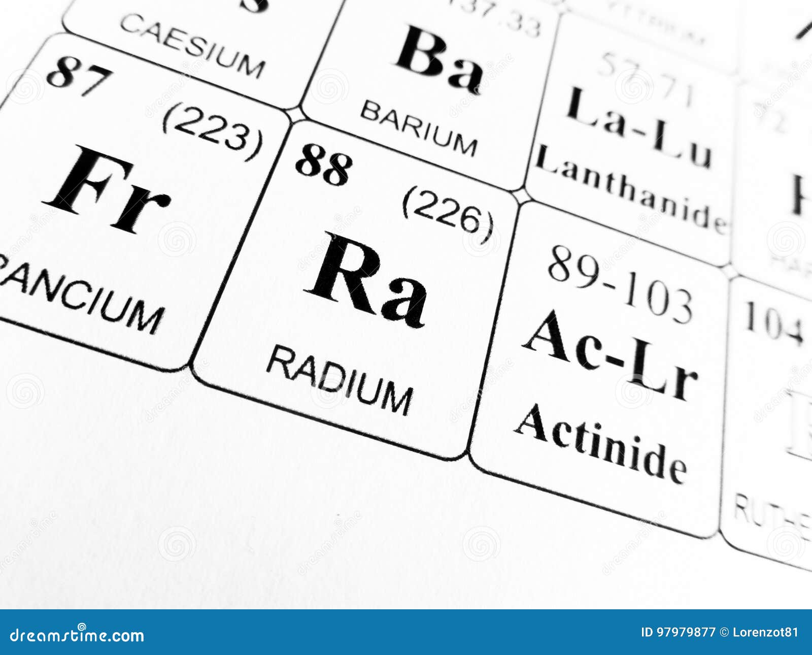 Radium on the Periodic Table of the Elements Stock Image - Image of ...