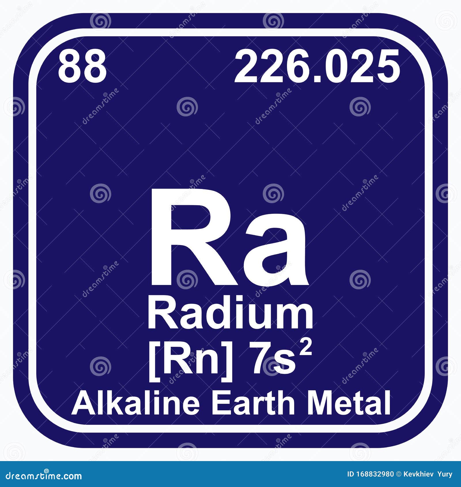 Radium Periodic Table of the Elements Vector Illustration Eps 10 Stock ...