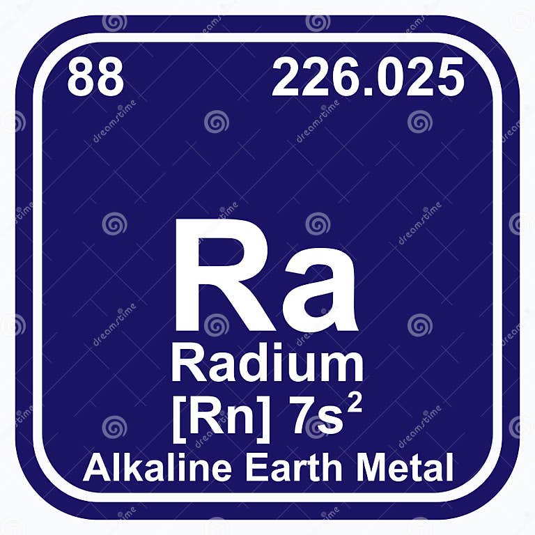 Radium Periodic Table of the Elements Vector Illustration Eps 10 Stock ...