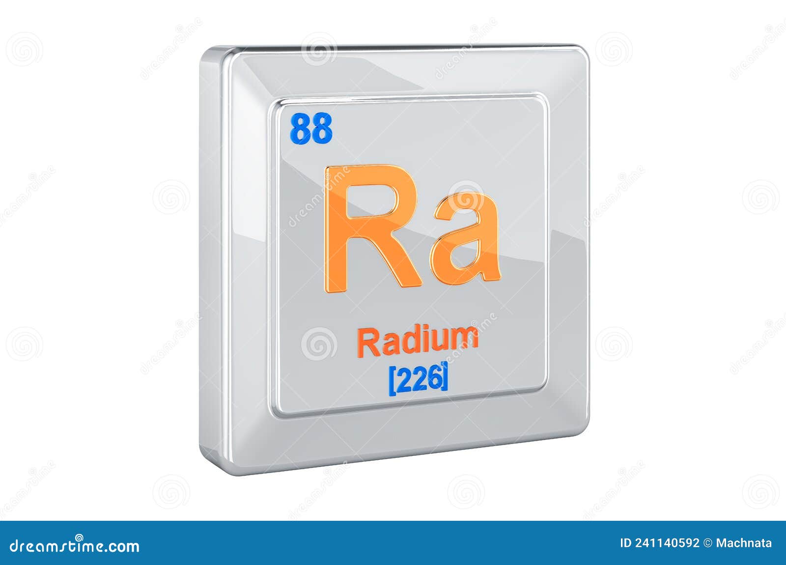 Radium, 3D Rendering Of Symbols Of The Elements Of The Periodic Table ...