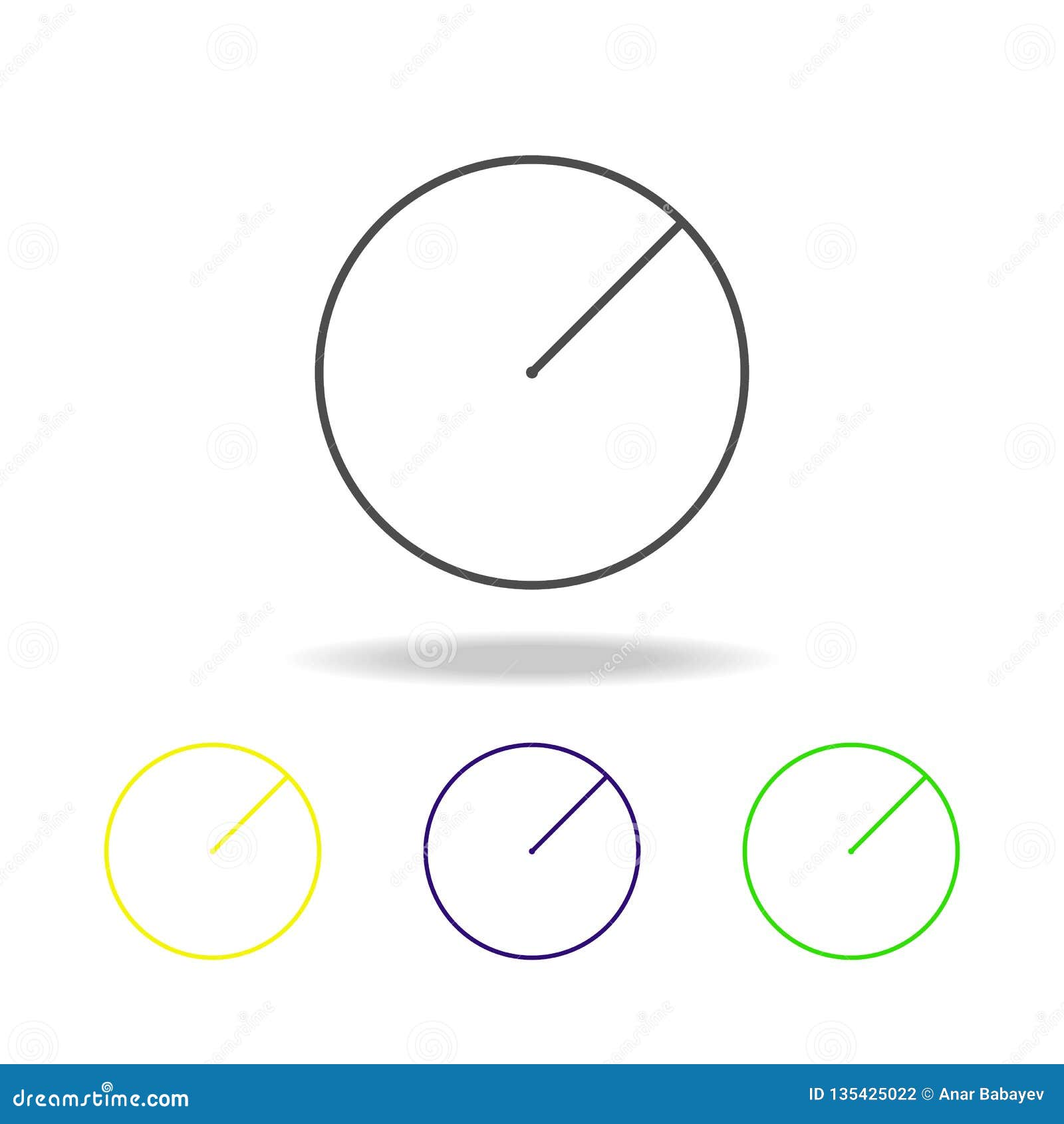 Radius of a Circle Colored Icon. Can Be Used for Web, Logo, Mobile App ...