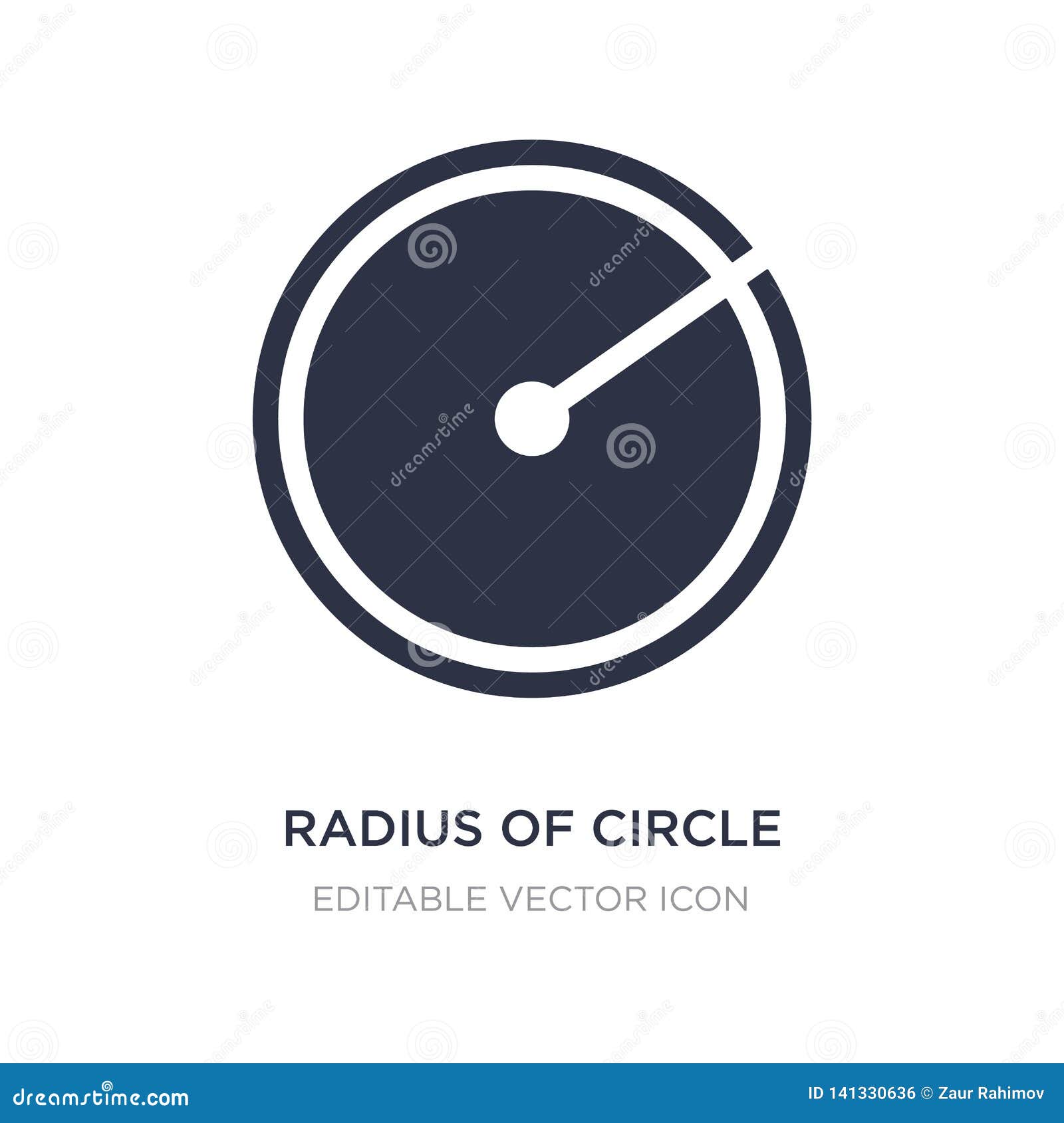 Radius of Circle Icon on White Background. Simple Element Illustration ...