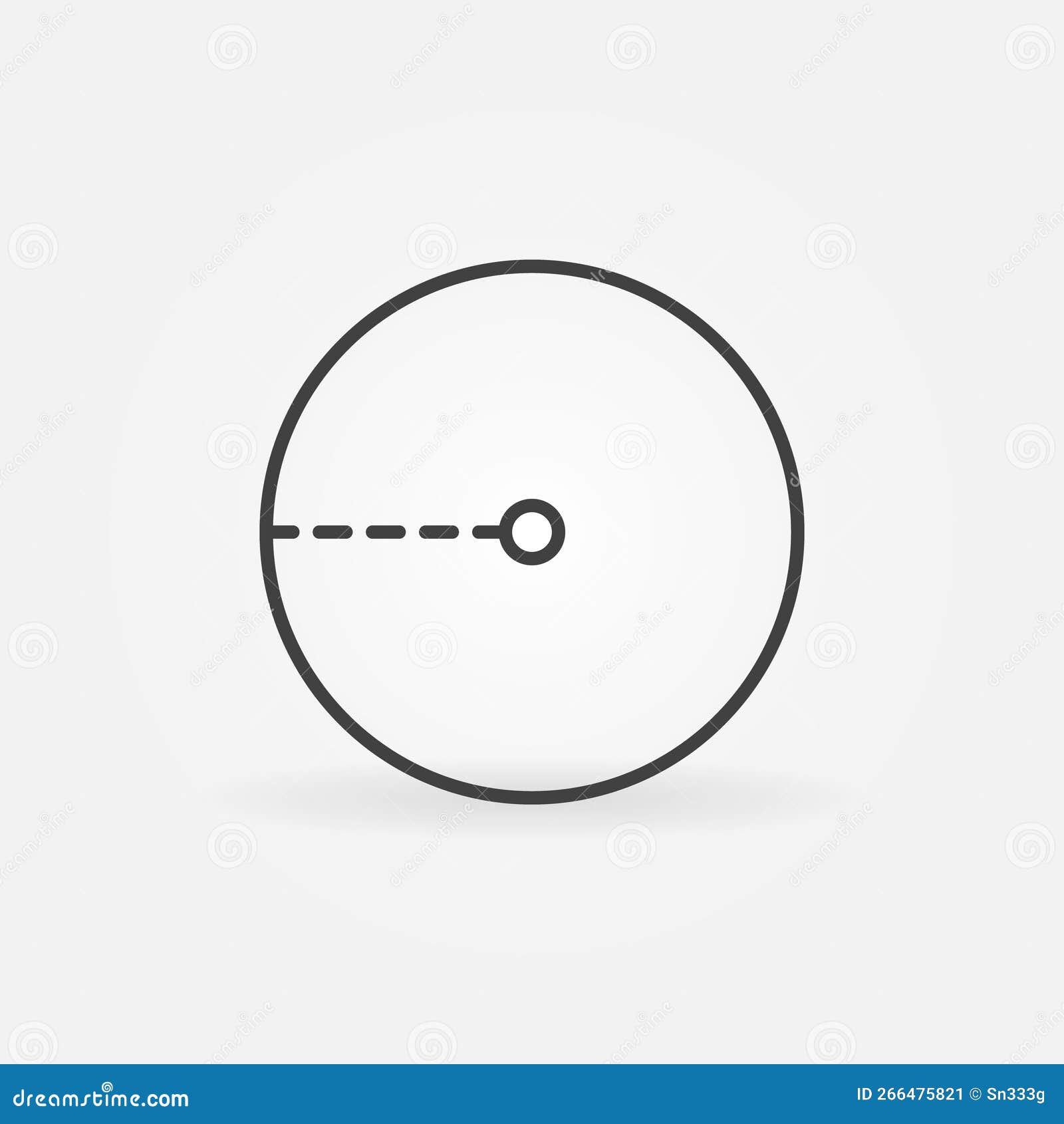 Radius of a Circle Vector Concept Linear Icon or Sign Stock ...