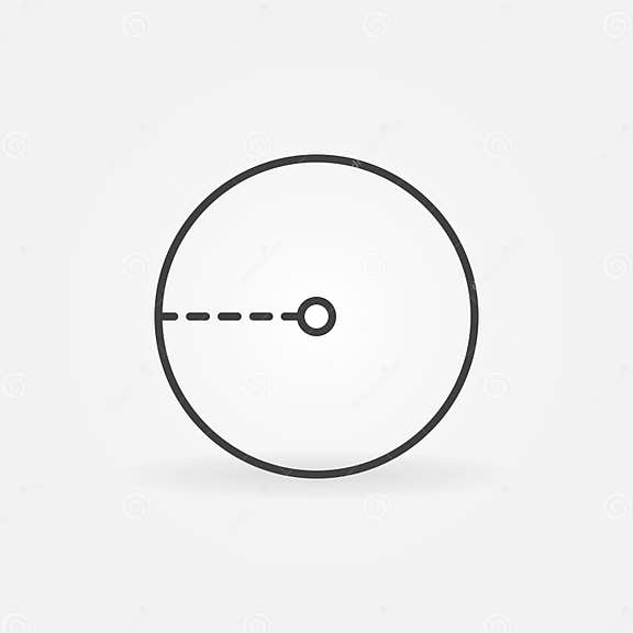 Radius of a Circle Vector Concept Linear Icon or Sign Stock ...