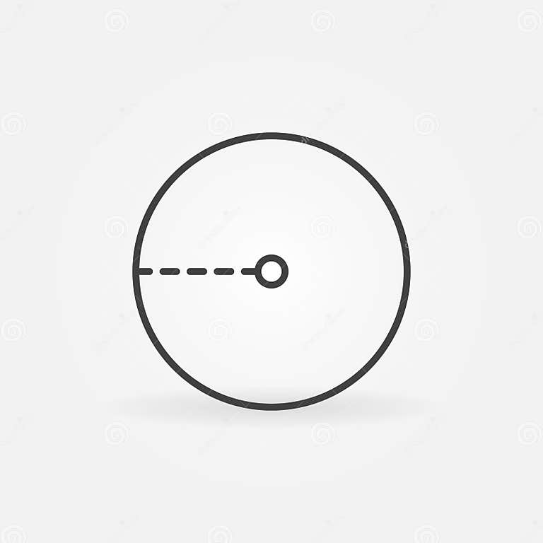 Radius of a Circle Vector Concept Linear Icon or Sign Stock ...