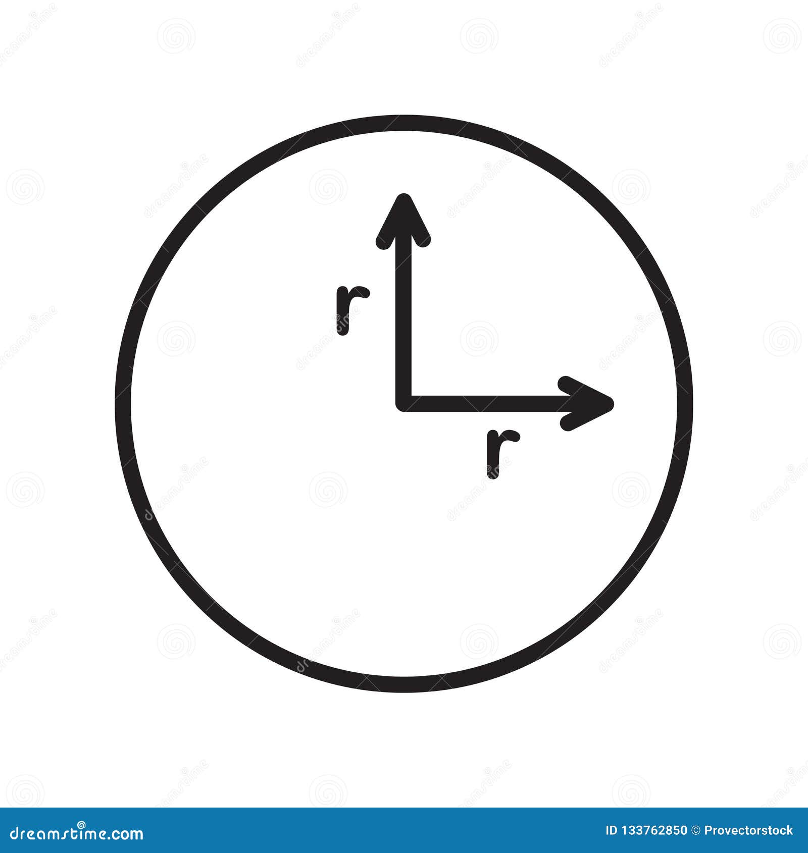 Radius Icon Vector Sign and Symbol Isolated on White Background Stock ...