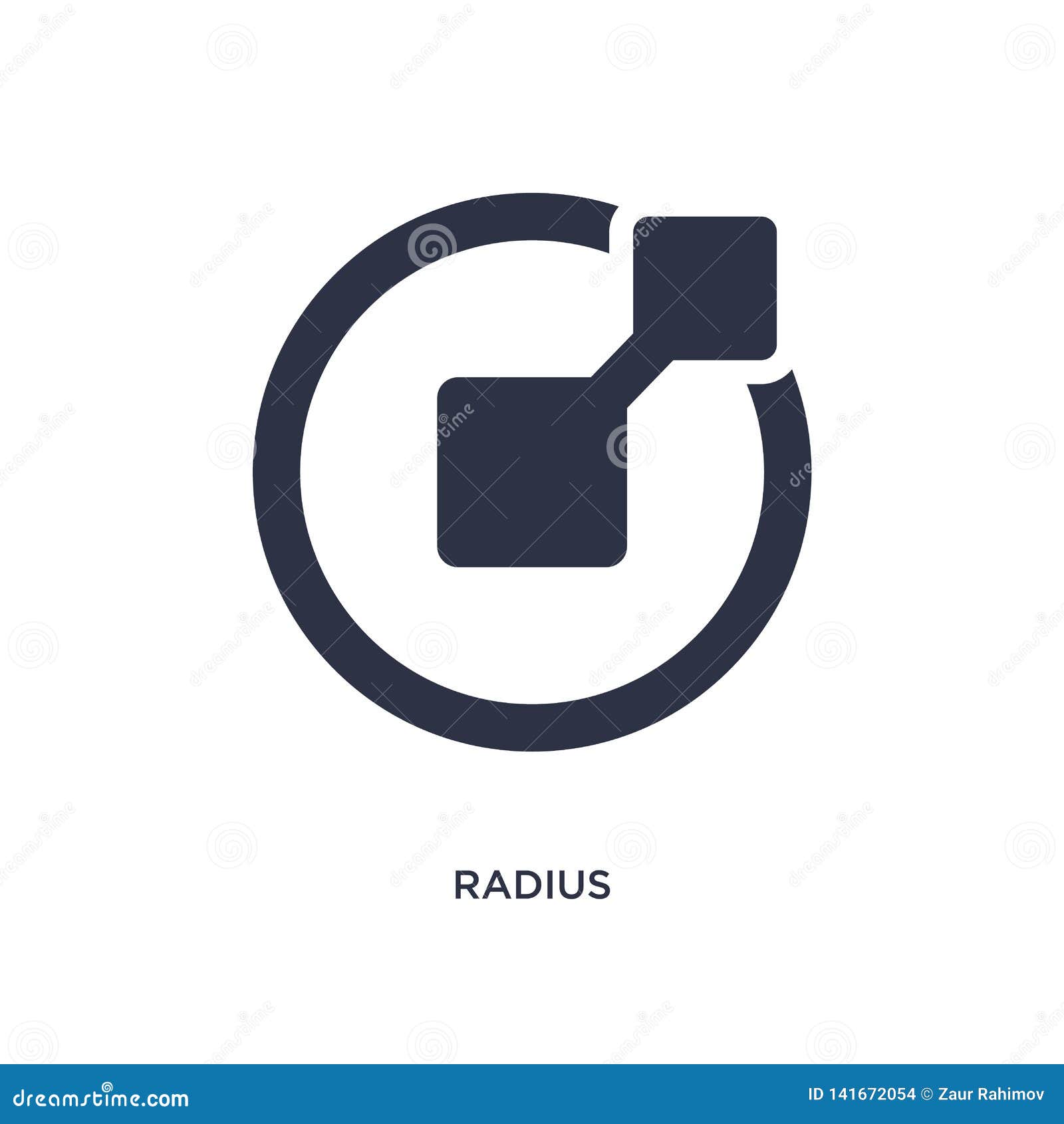 Radius Icon on White Background. Simple Element Illustration from ...