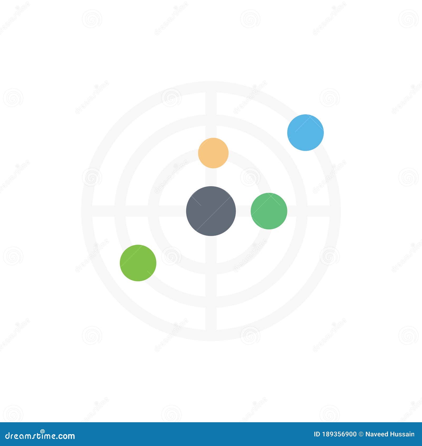 Radius Vector Color Flat Icon Stock Vector - Illustration of robot ...