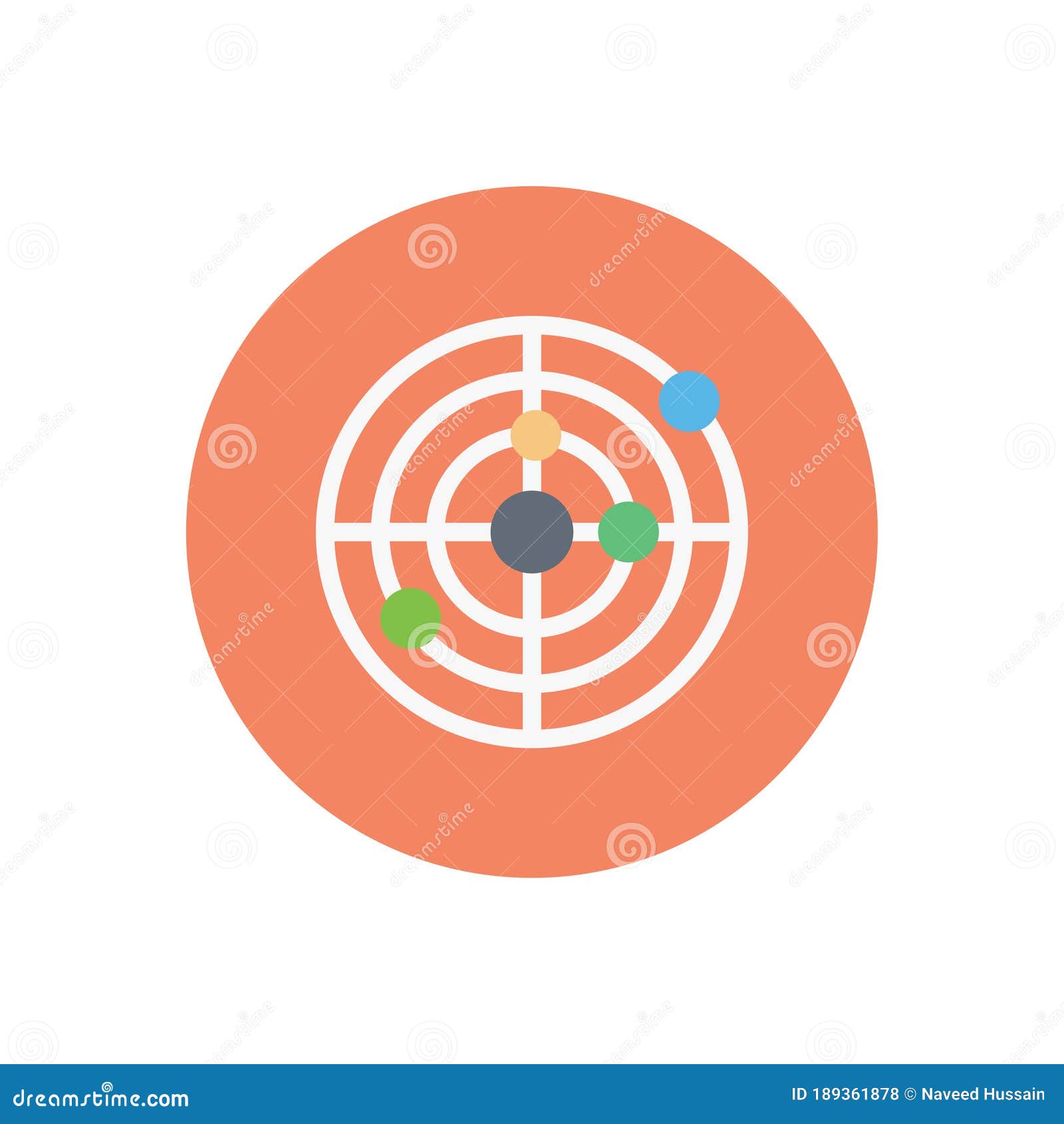 Radius Vector Color Flat Icon Stock Vector - Illustration of ...
