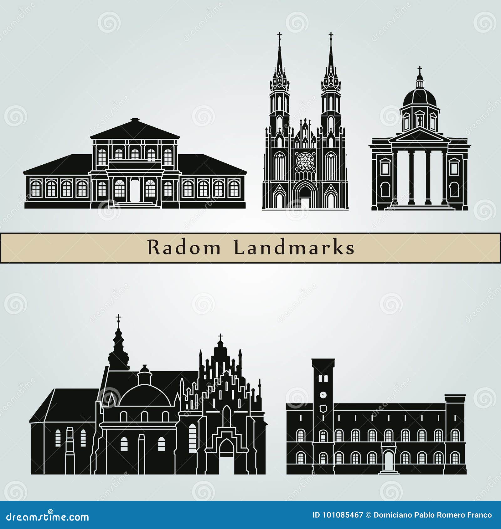 Radom landmarks stock vector. Illustration of icon, radom - 101085467