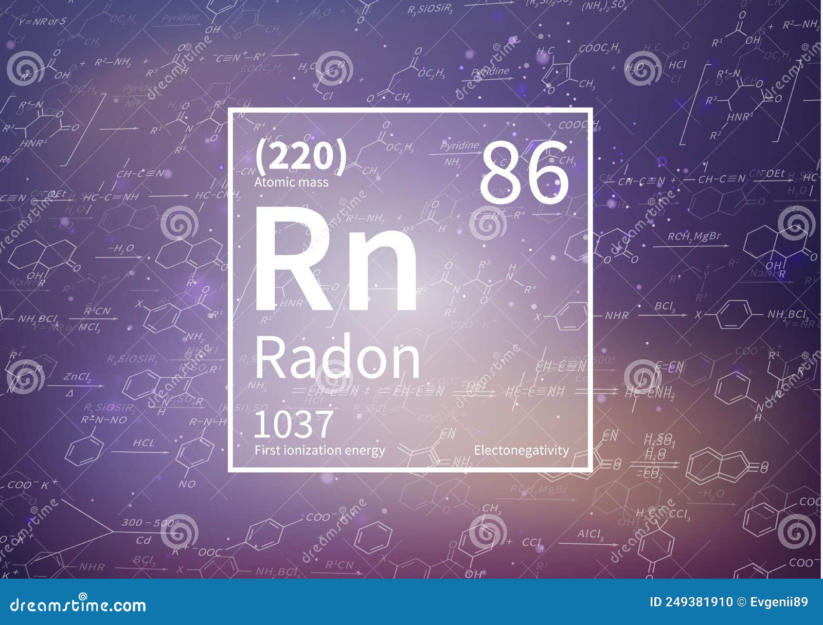 Radon Chemical Element Symbol On Red Gradient Background Stock Image ...