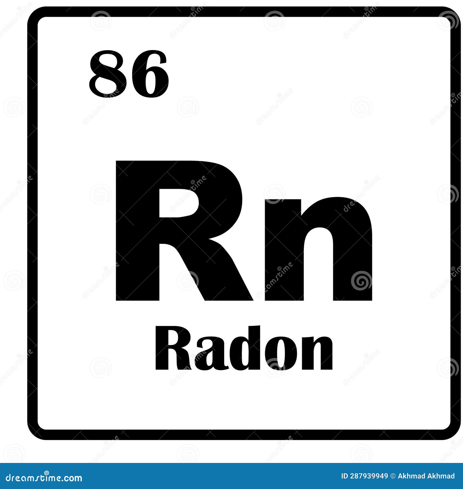 Radon element icon stock vector. Illustration of mass - 287939949