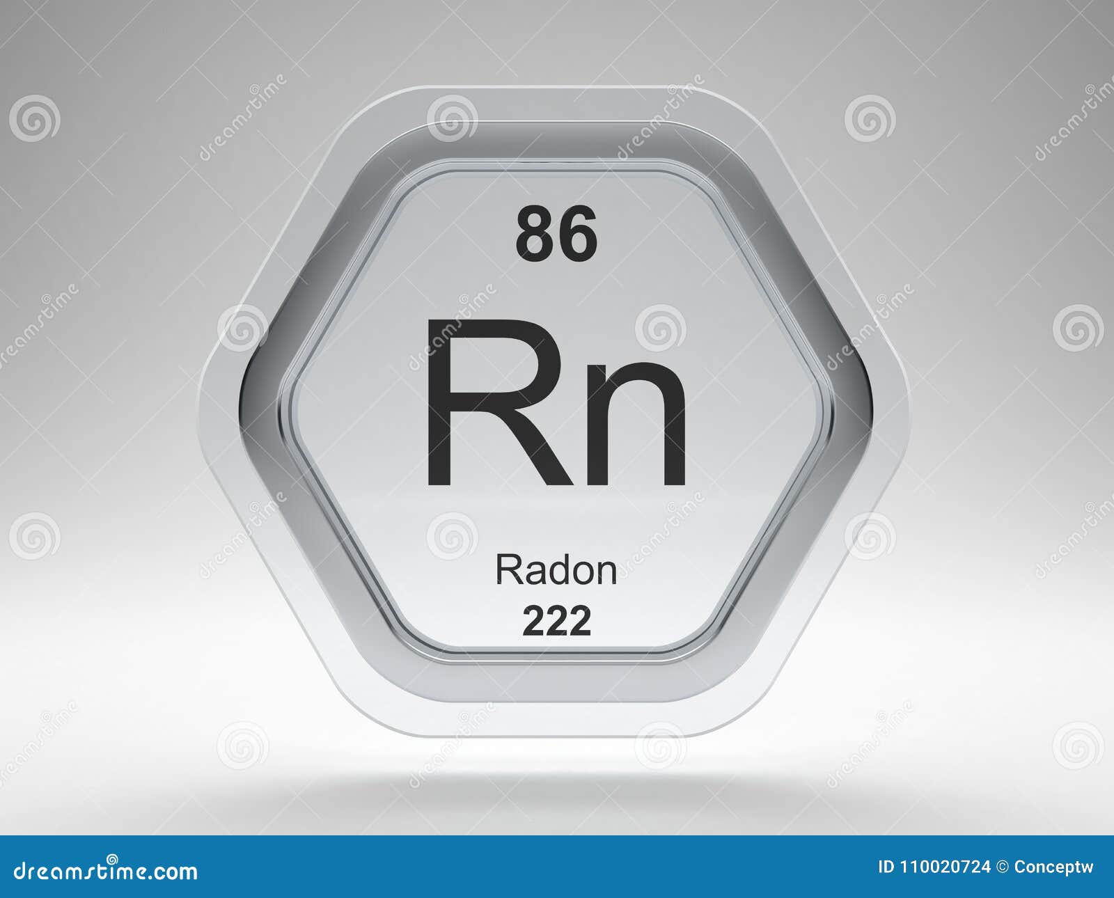 Radon symbol hexagon frame stock illustration. Illustration of glass ...
