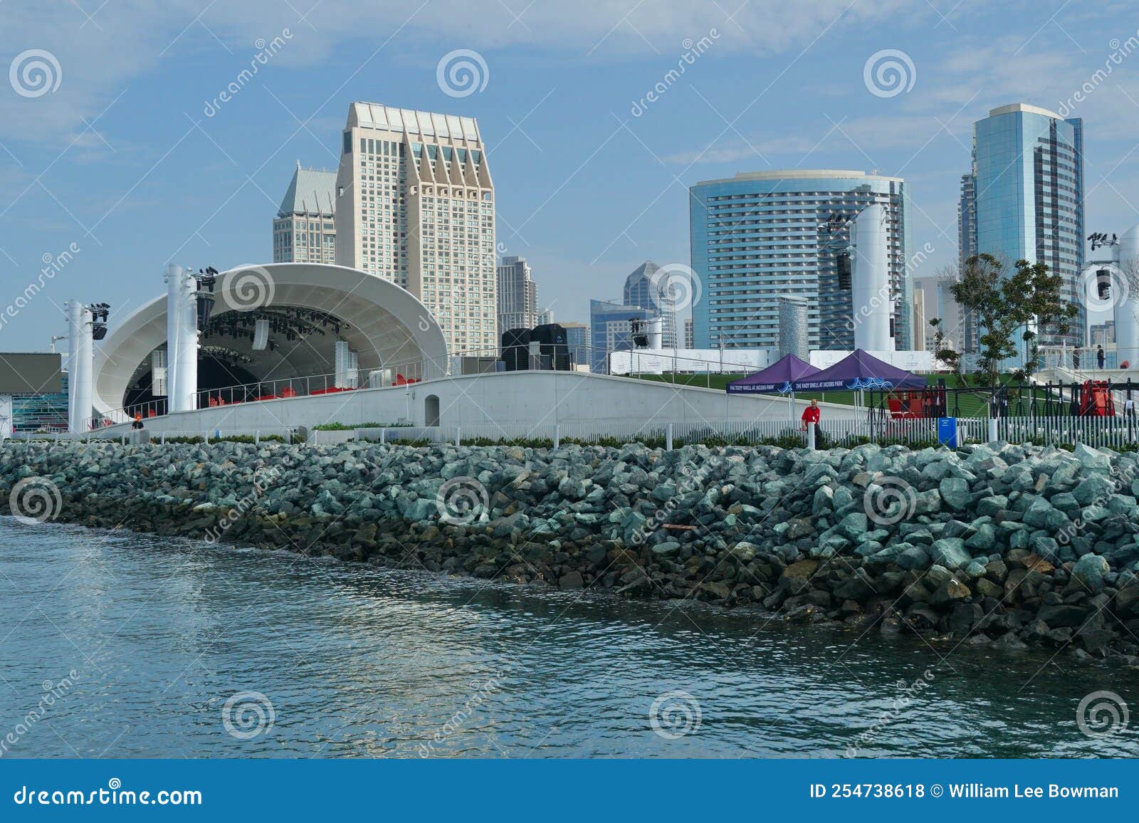 Rady Shell and San Diego Skyline Stock Photo - Image of harbor, skyline ...
